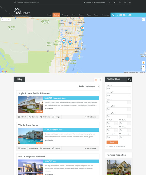 Real Homes – Real Estate WordPress Theme
